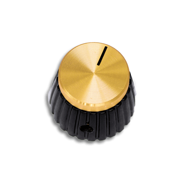 Marshall-Style Black & Gold 19.5mm Knob | Boost Guitar Pedals